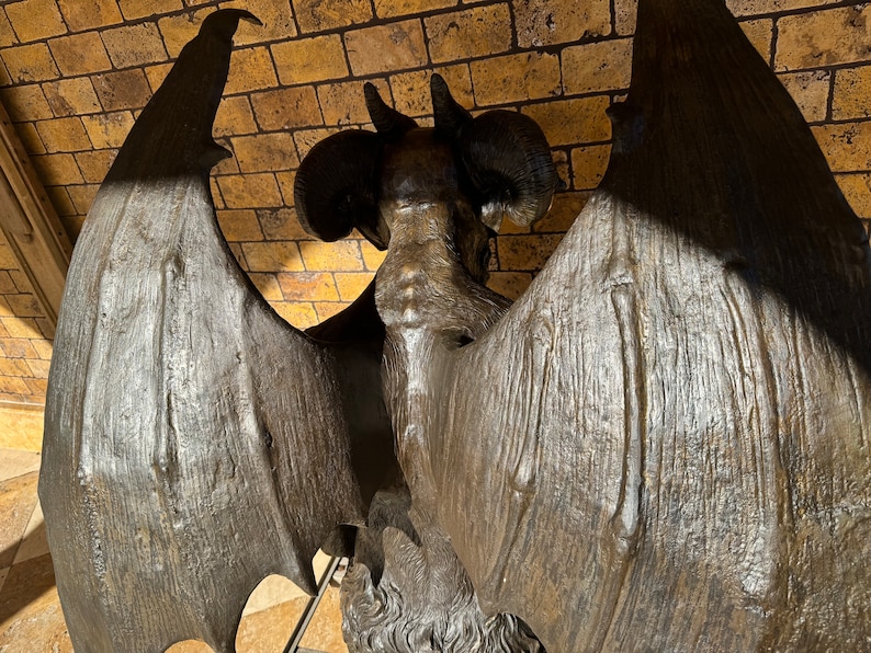 Antique Gothic Bronze Sculpture of Praying Satyr Demon Winged Devil ...