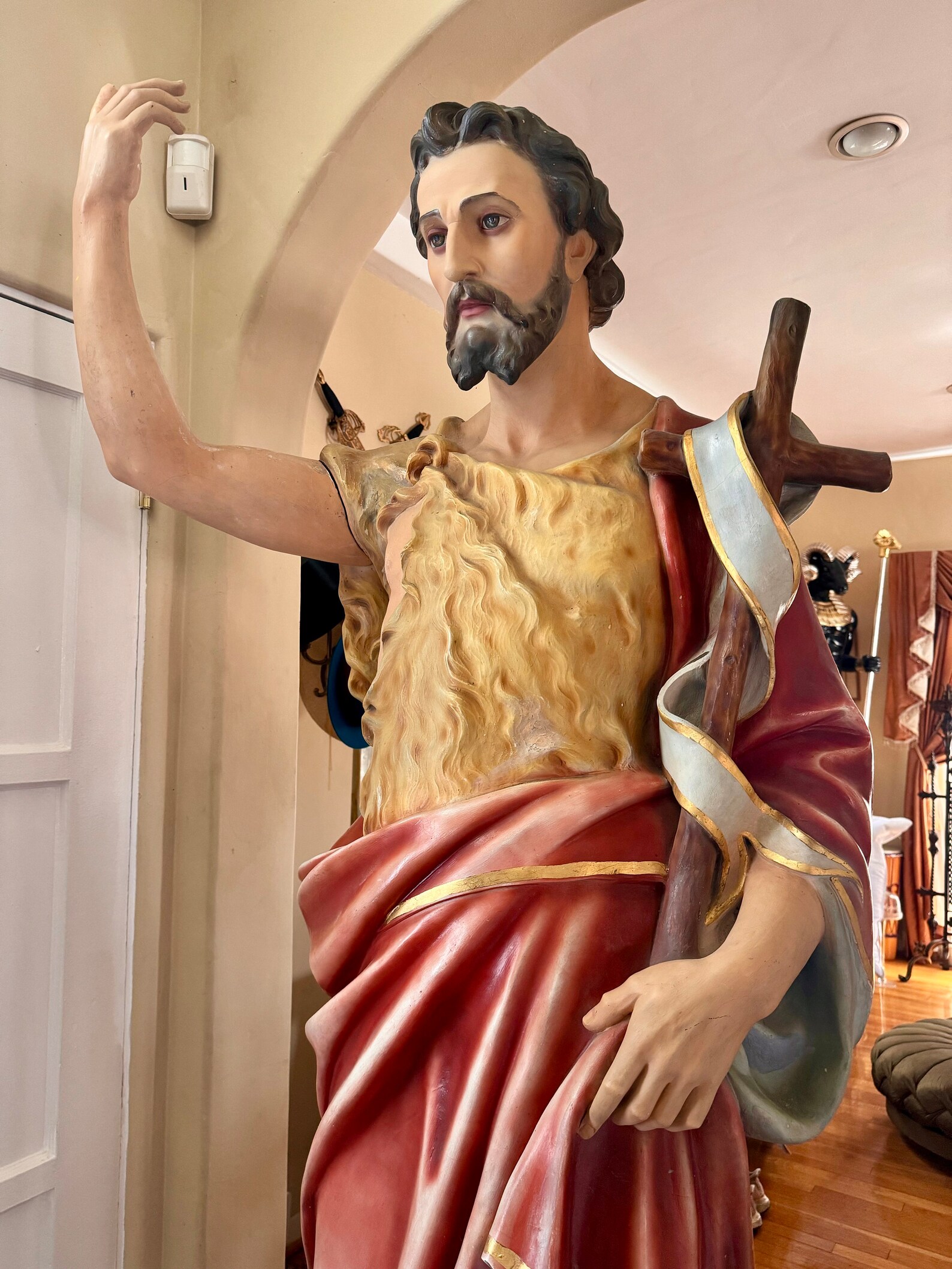 French Antique Life Size Religious Church Sculpture Statue Standing ...