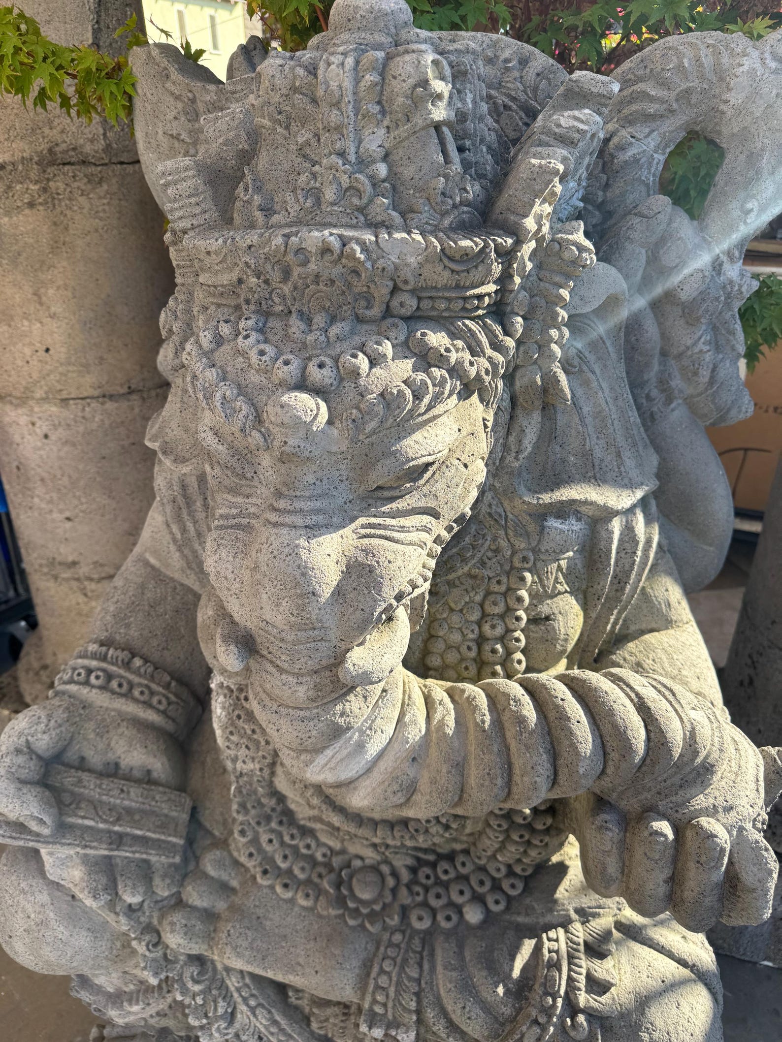 Pair of Ancient Hindu God Statues Sculptures Hand Carved With Lava ...