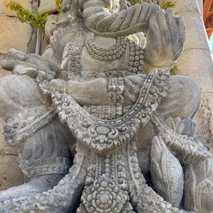 Pair of Ancient Hindu God Statues Sculptures Hand Carved With Lava ...