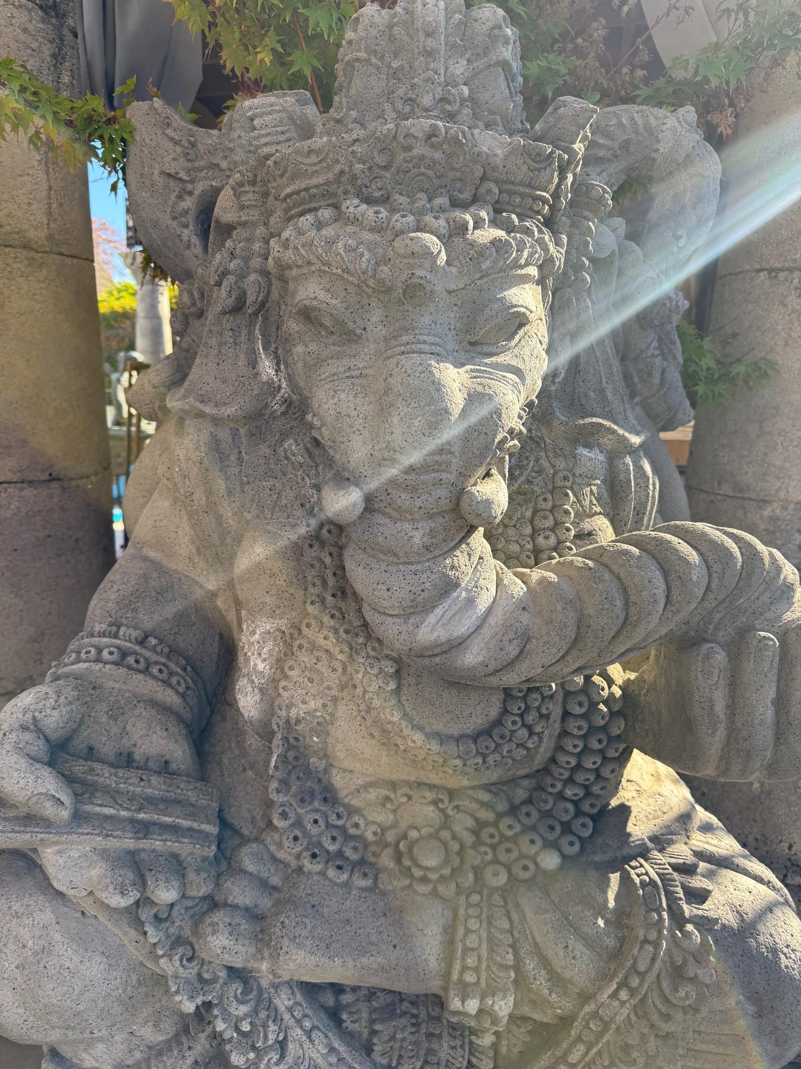 Pair of Ancient Hindu God Statues Sculptures Hand Carved With Lava ...
