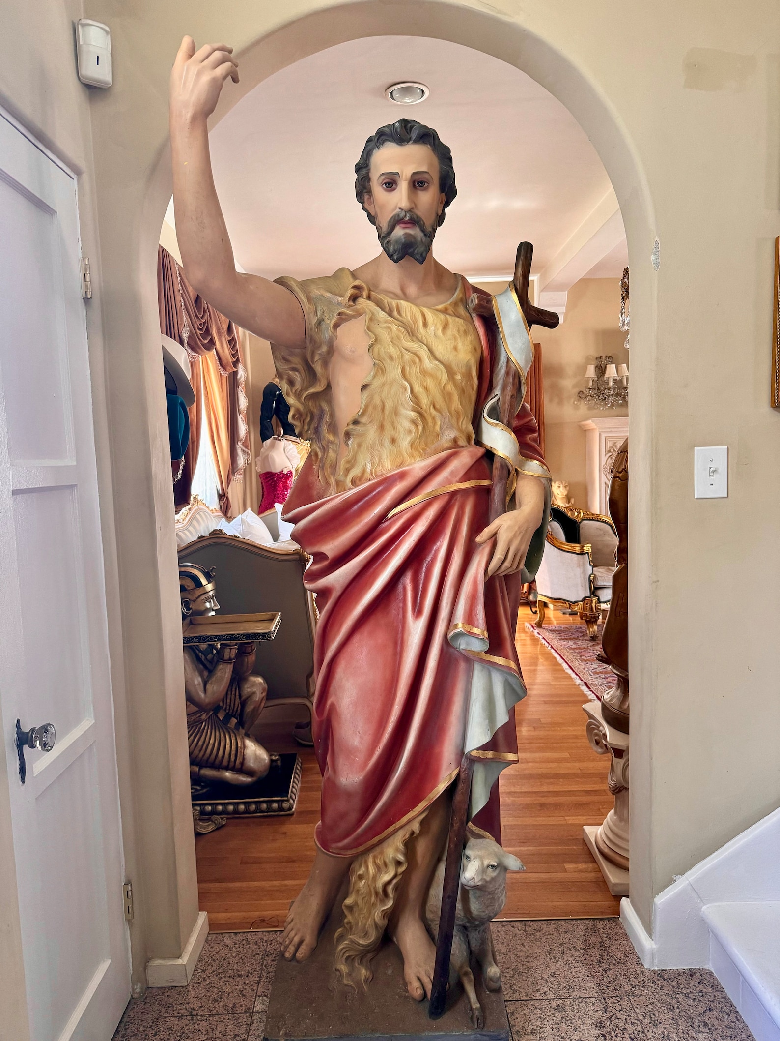 French Antique Life Size Religious Church Sculpture Statue Standing ...