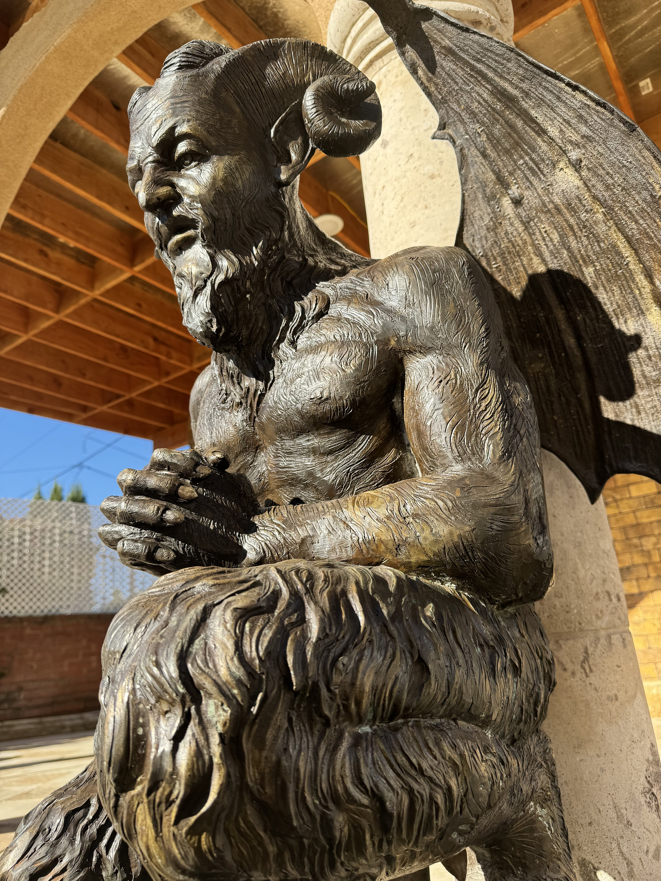 Antique Gothic Bronze Sculpture of Praying Satyr Demon Winged Devil ...