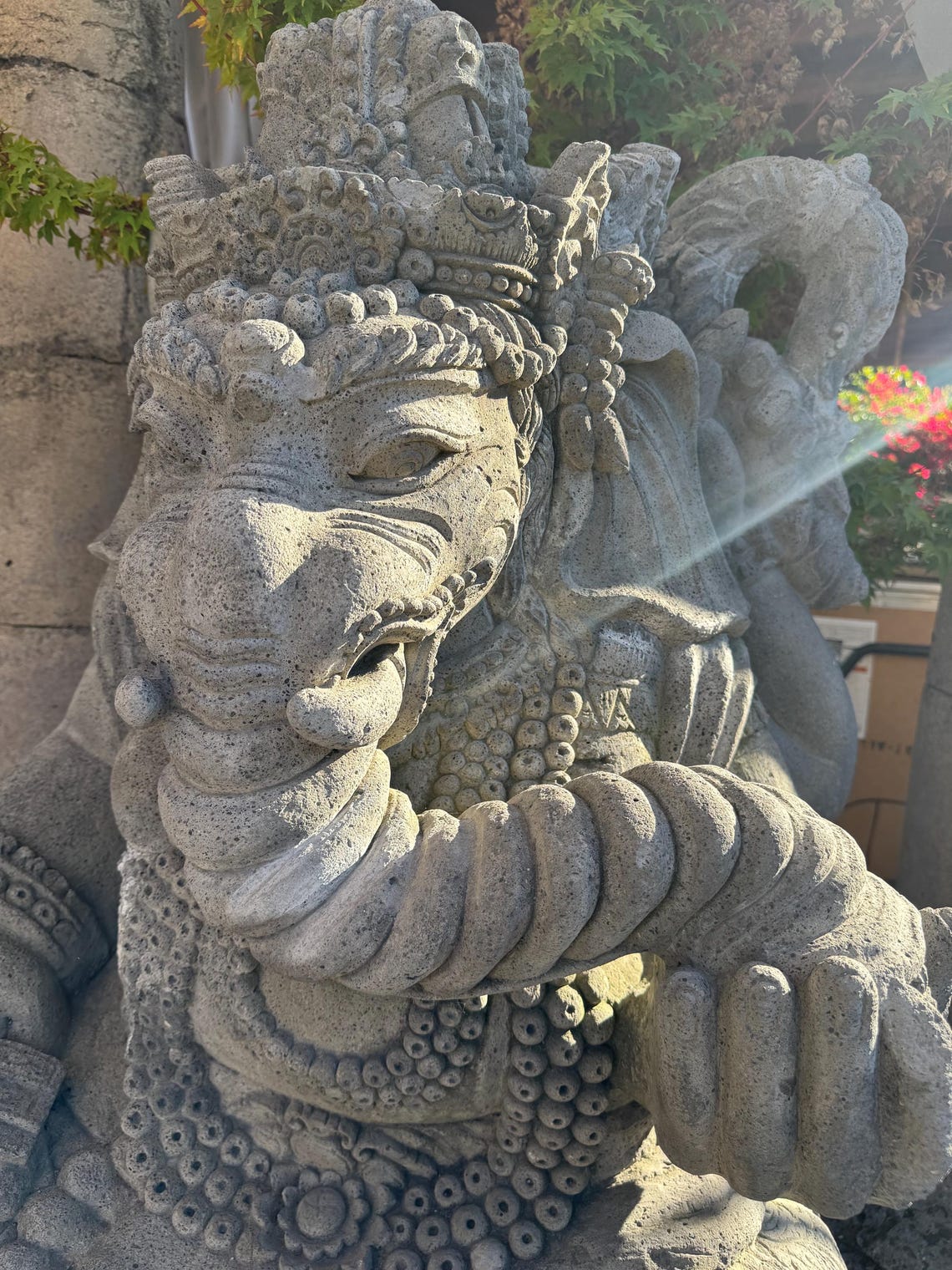 Pair of Ancient Hindu God Statues Sculptures Hand Carved With Lava ...