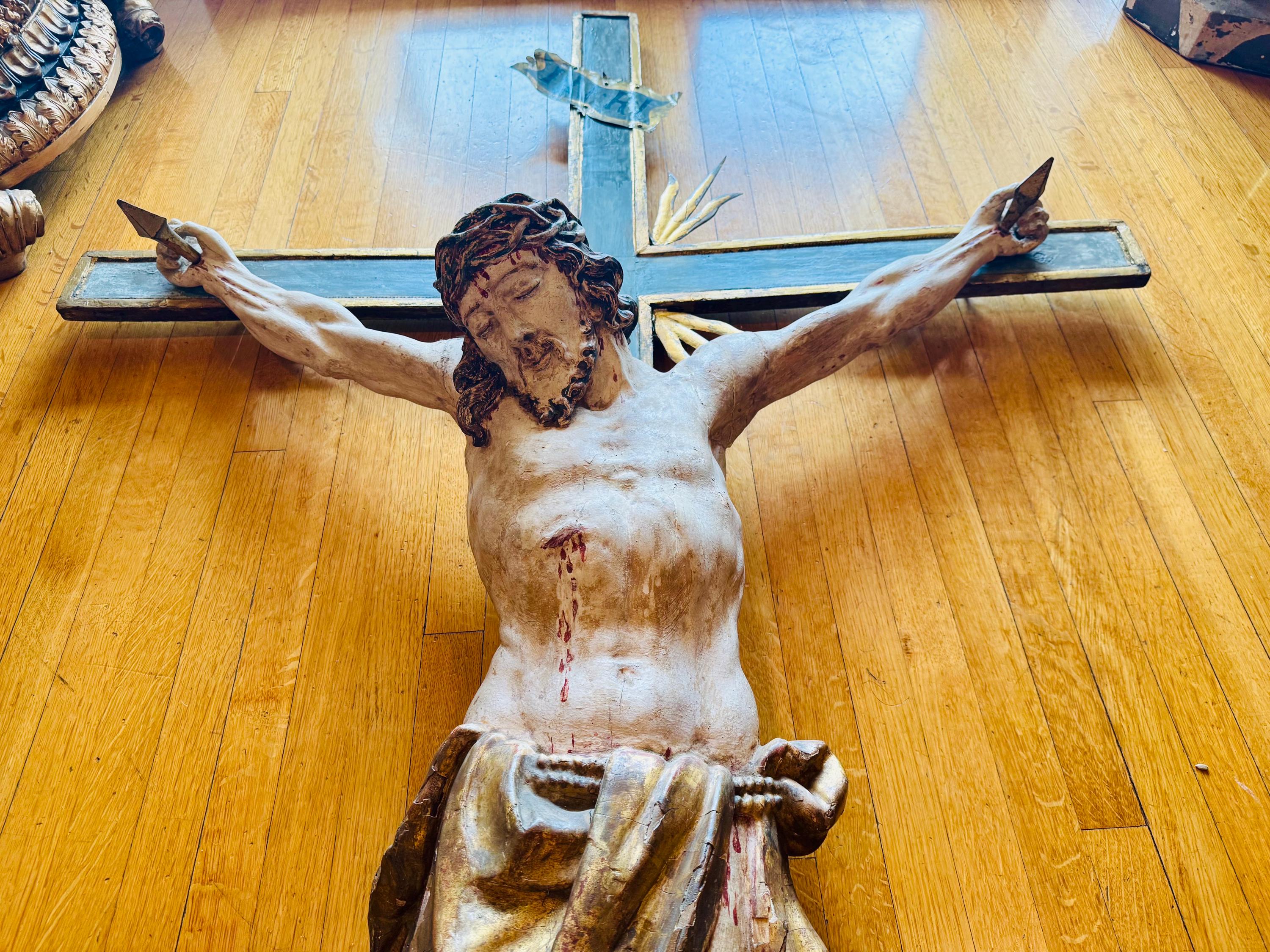Antique 1800s Life-size Crucifix Jesus Christ – Rare Religious Artifact ...