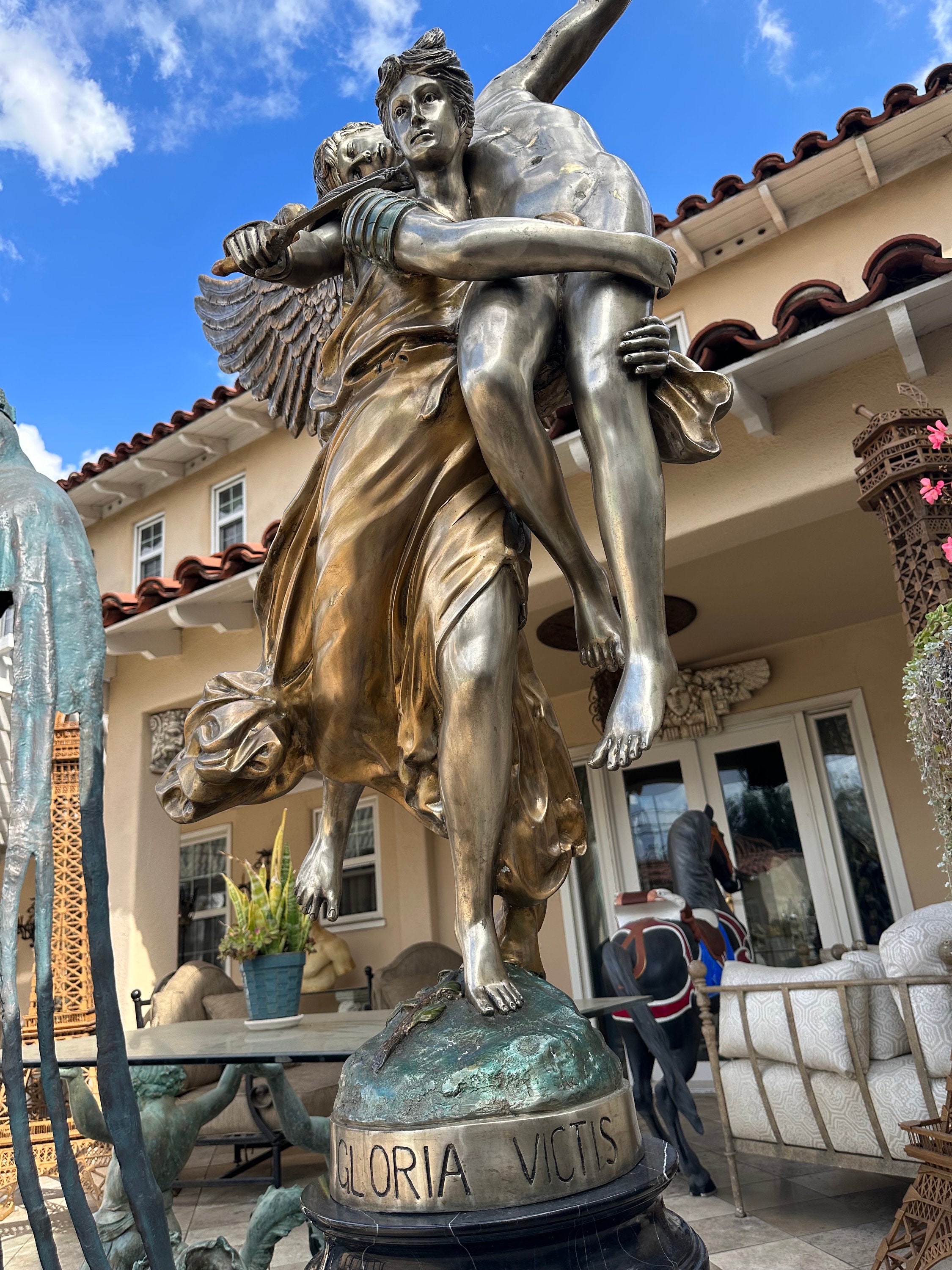 Bronze Sculpture Statue With Marble Pedestal of Gloria Victis - Etsy