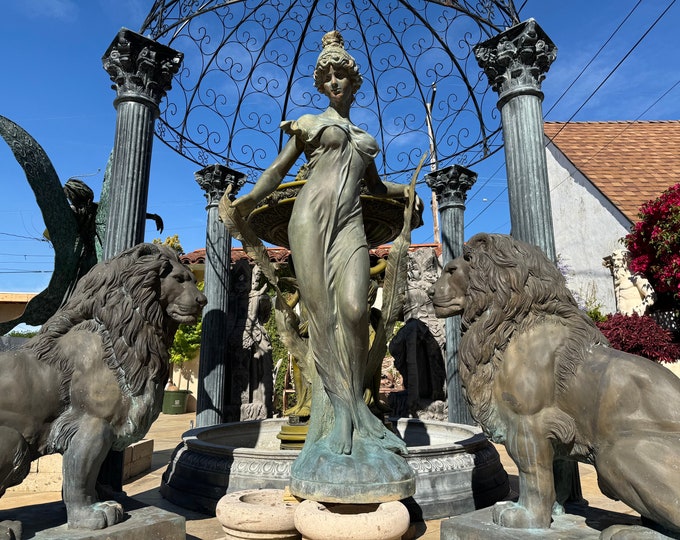 Life Size Bronze Art Nouveau Goddess Garden Statue of Galatea, Greek ...