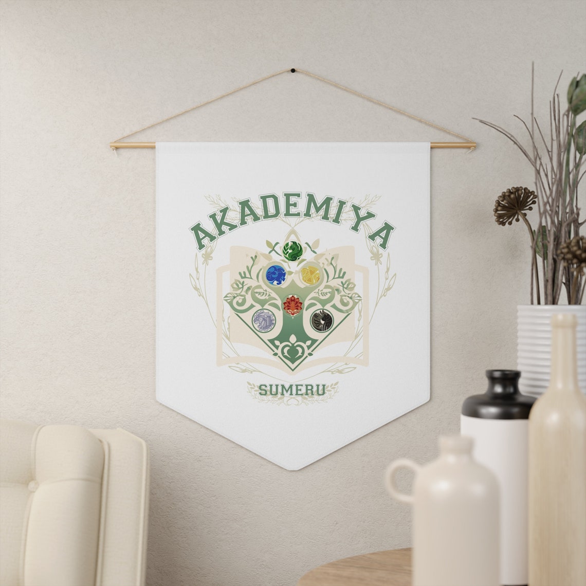 Genshin Decor Pennant Sumeru Akademiya Wall Banner Anime School Video ...