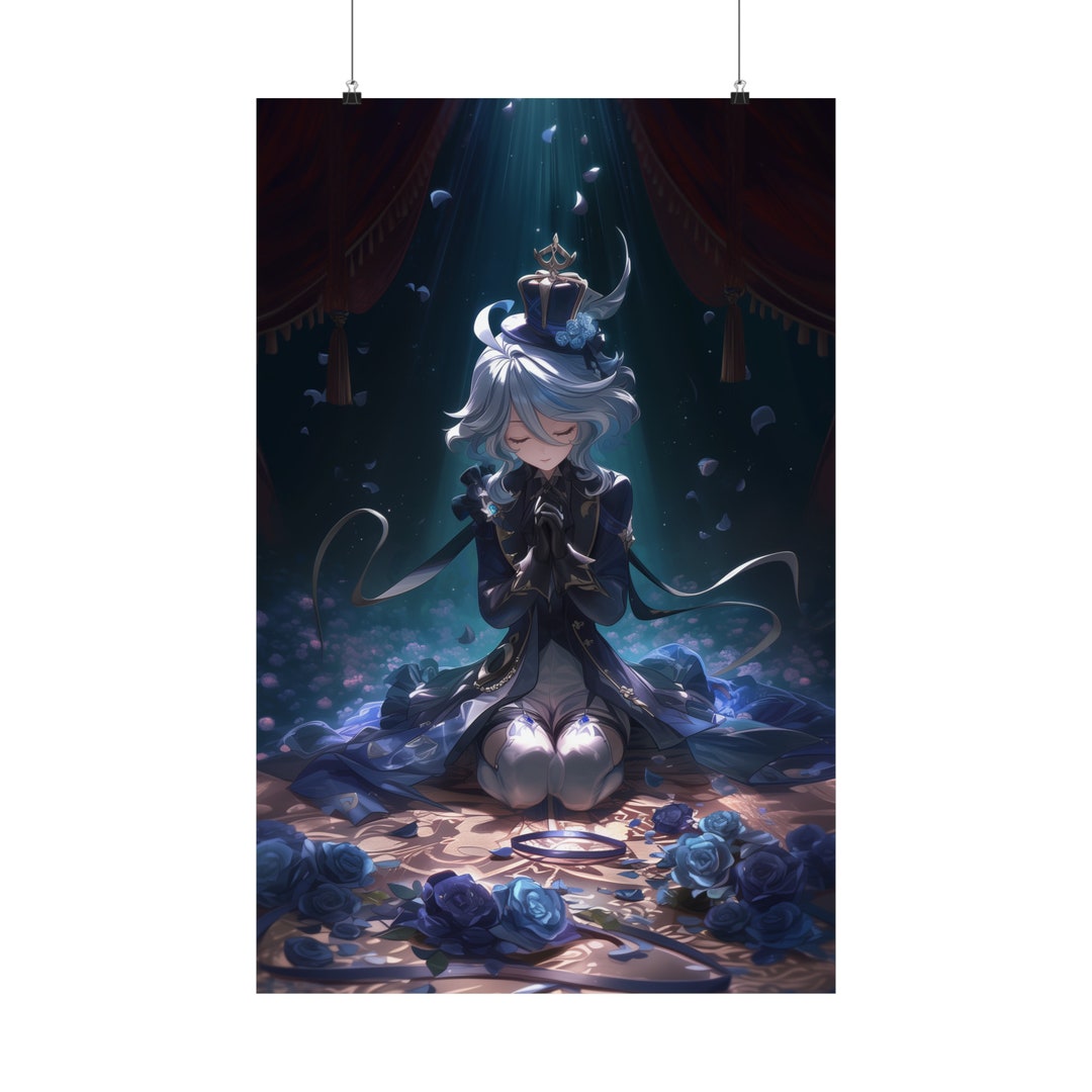 Furina Genshin Impact Matte Poster Onstage With Roses Furina's Last ...