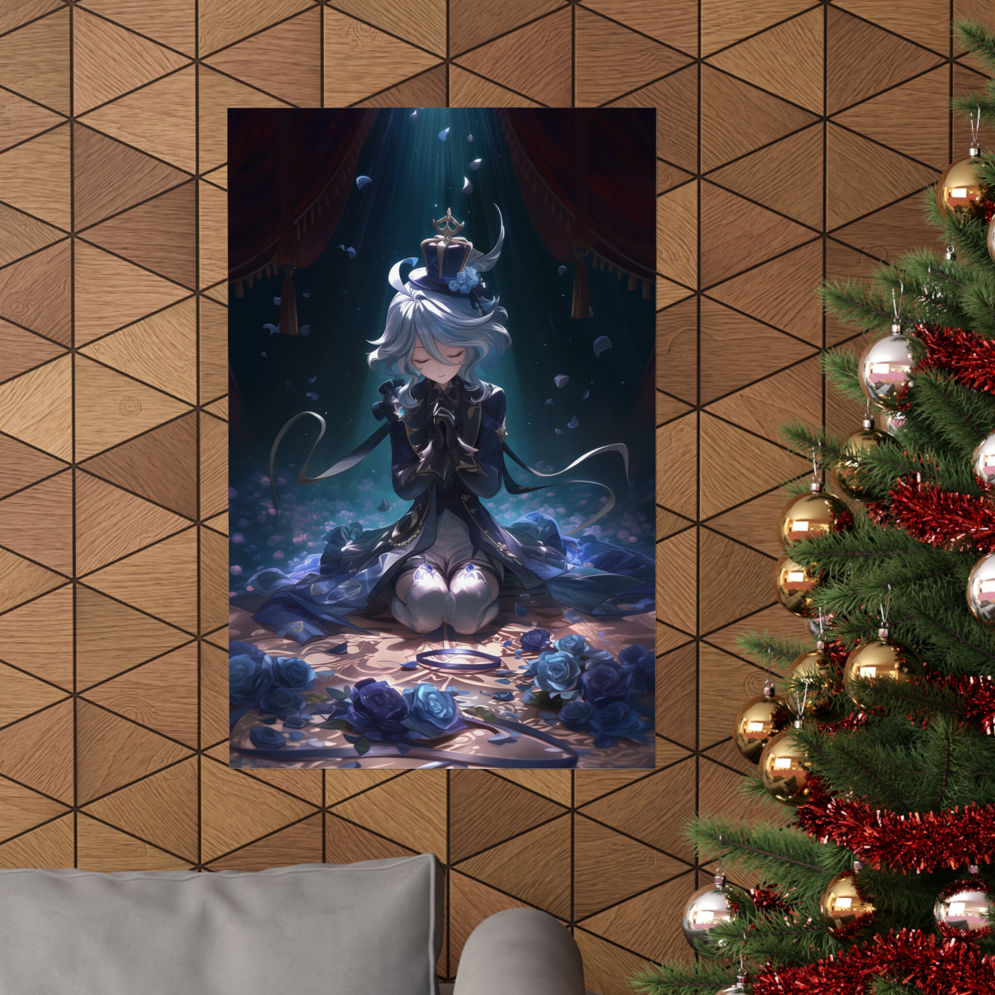 Furina Genshin Impact Matte Poster Onstage With Roses Furina's Last ...