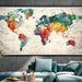 Large World Map Art Extra Large World Map Watercolor Art Print ...