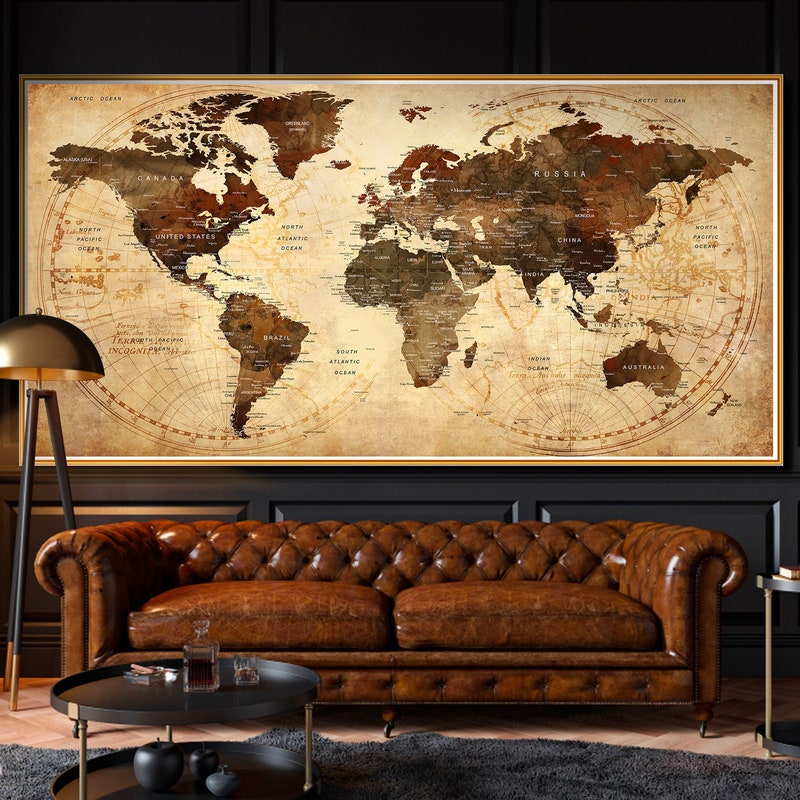 Extra Large Map Picture - Etsy UK