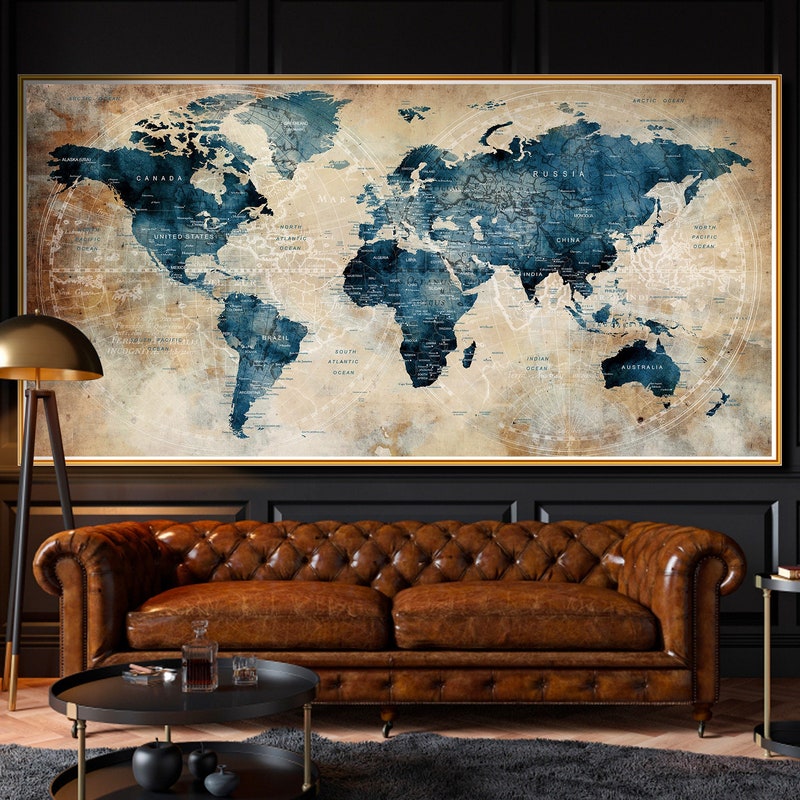 Abstract World Map - Etsy