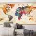 Watercolor World Map Poster: Rustic Push Pin Travel Art - Etsy