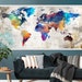 Large World Map Art Extra Large World Map Watercolor Art Print ...