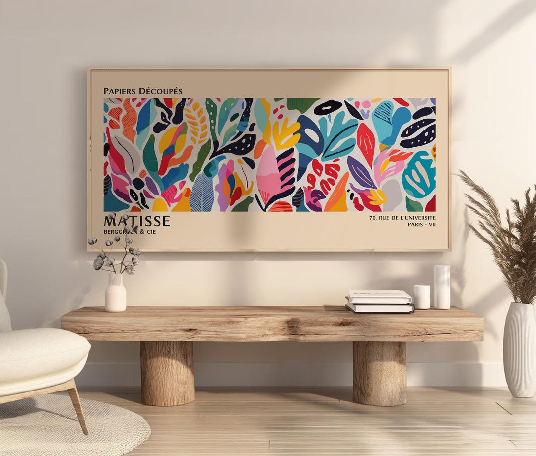Grabado de Henri Matisse: Recortes coloridos, arte mural moderno para ...