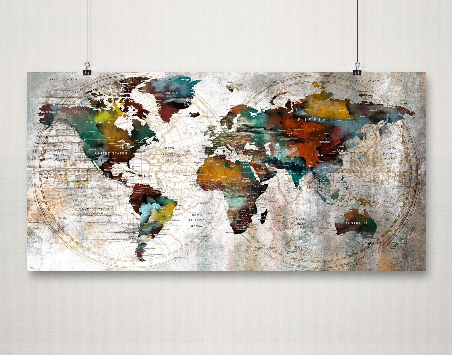 World Map Wall Art Home Wall Decor Push Pin Map Large Travel - Etsy