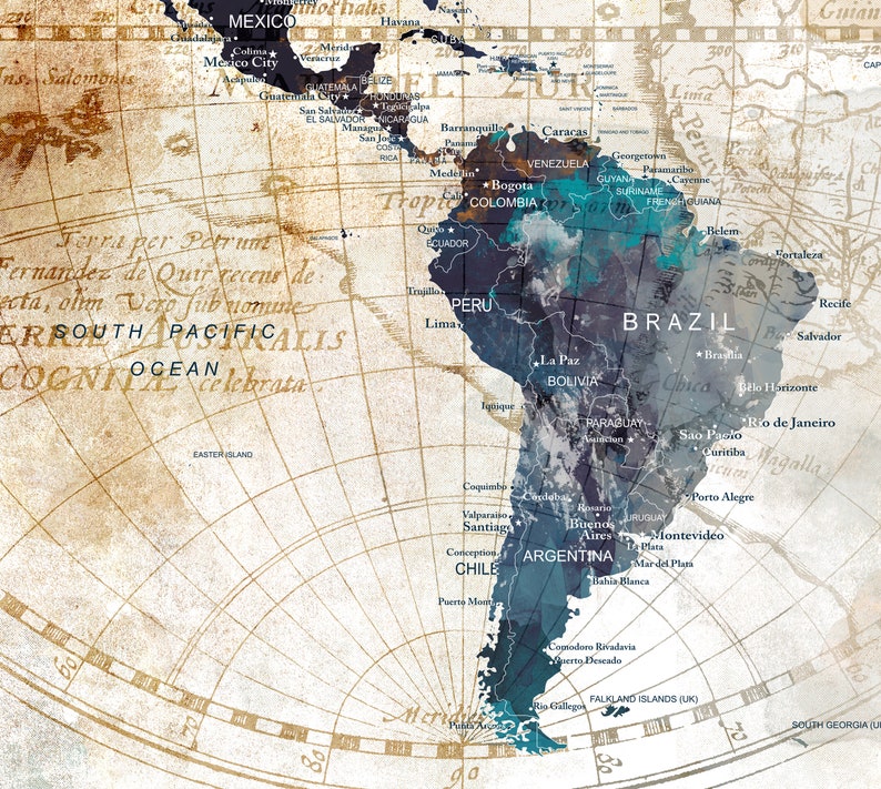 Gift for the Home Large Wall Map World Map Wall Art Bedroom - Etsy