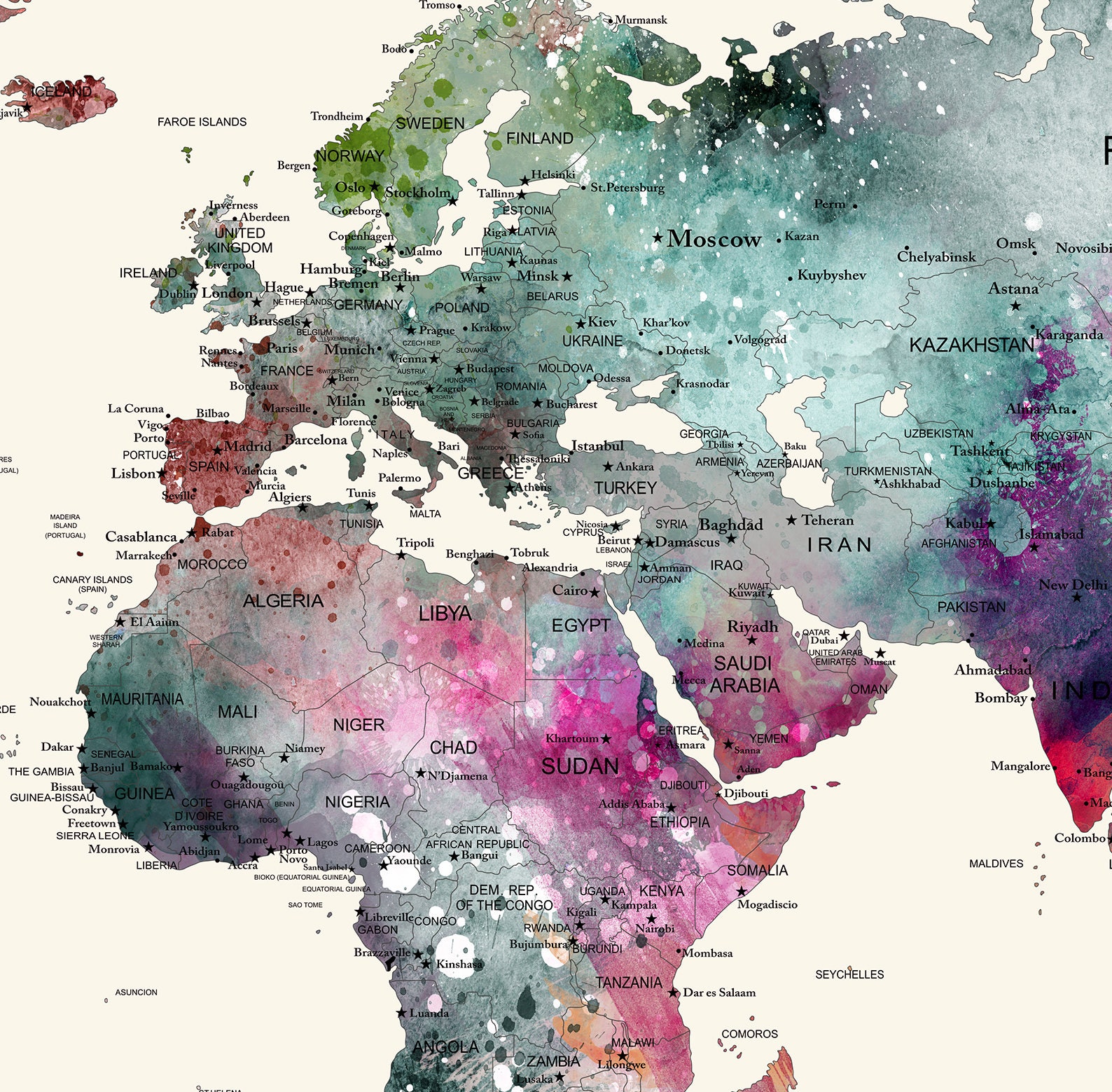 World Map Wall Art Push Pin Adventure Map Poster Large World - Etsy