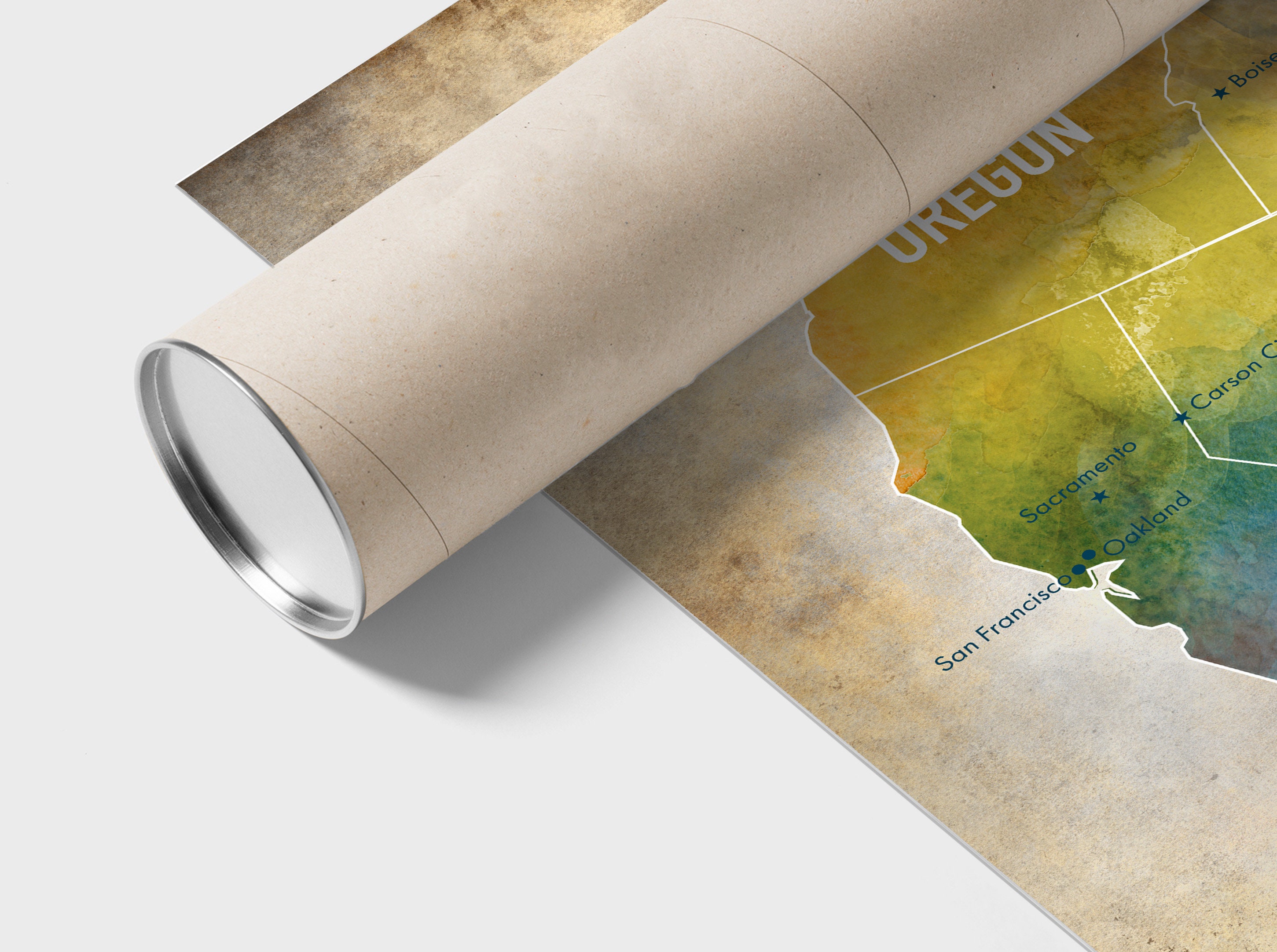 USA Map Wall Art Print on Poster Colorful American Map Print Modern ...