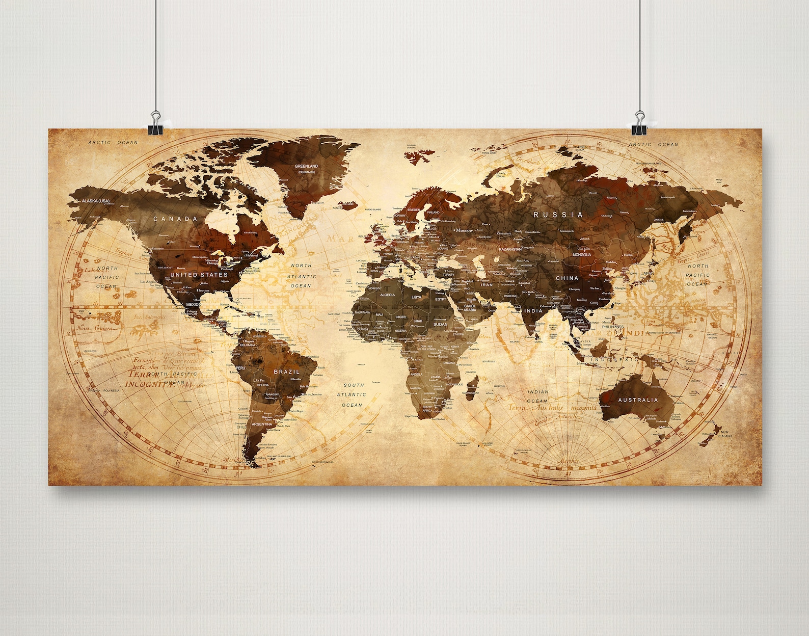 Large World Map Enjoy the Life World Map Wall Art, Home Decor, 5th ...