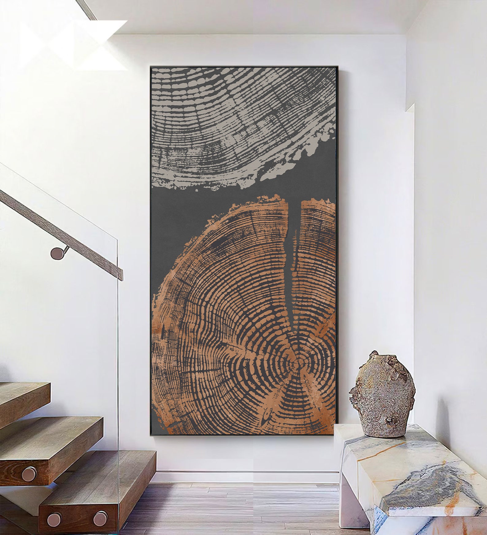 Beige Tree Ring Poster Prints, Large Nordic Prints Tree Stump Prints ...