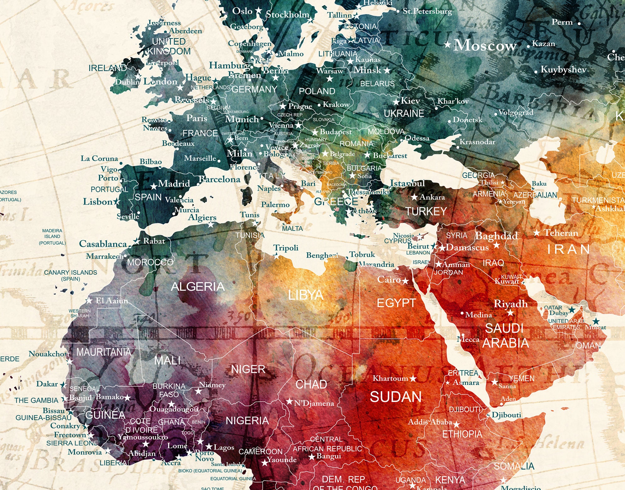 World Map Wall Art, Push Pin Travel Map, Large World Map, Home Gift ...