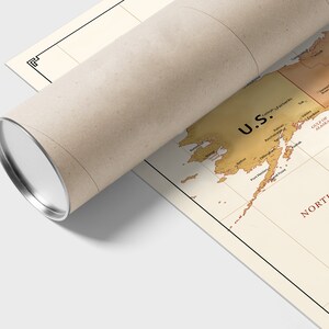 Decorative Map of the World Vintage Colored Push Pin World Map Poster ...