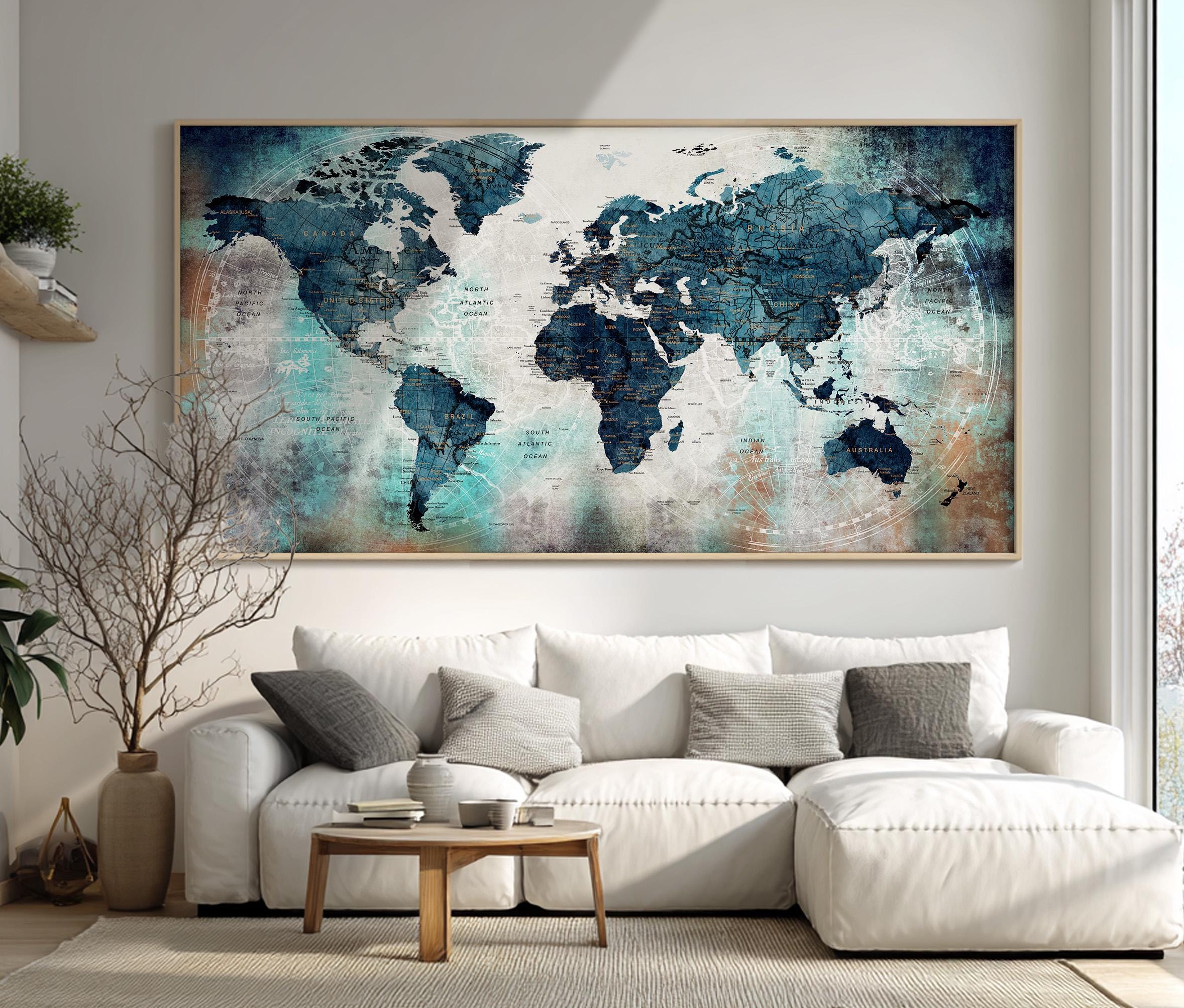 Personalized Push Pin World Map: Poster Travel Tracker, Gift for ...