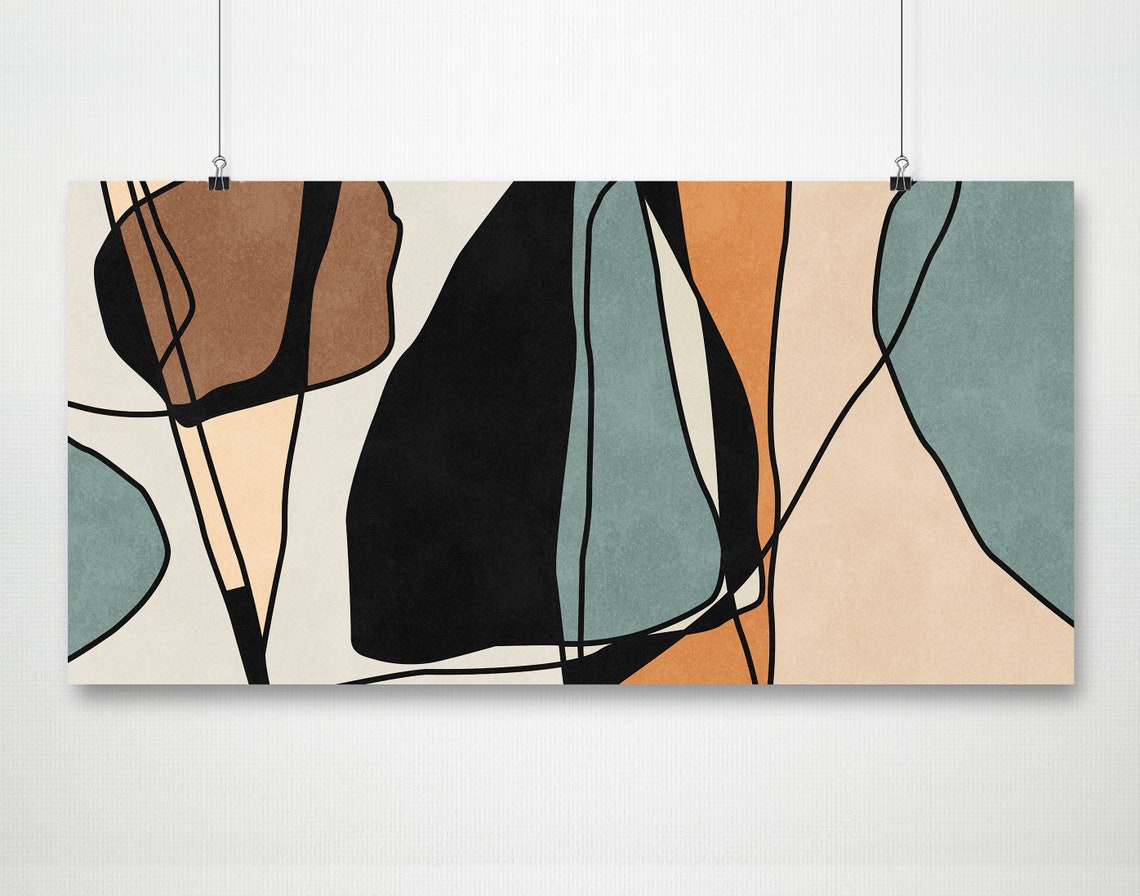 Large Line Art Modern Art Poster Print Abstract Wall Art Boho - Etsy