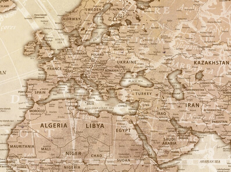 Push Pin World Map Print Personalized Legend Wall Map Free - Etsy