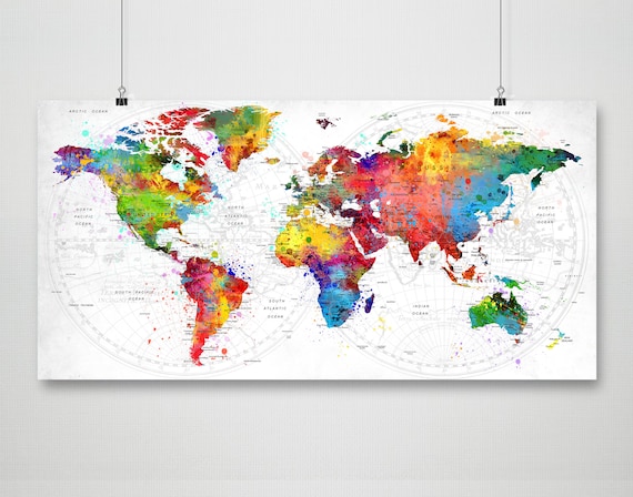 Grande Cartaz De Mapa Mundial Comprar Mapa Mundi Moderno Dos Desenhos