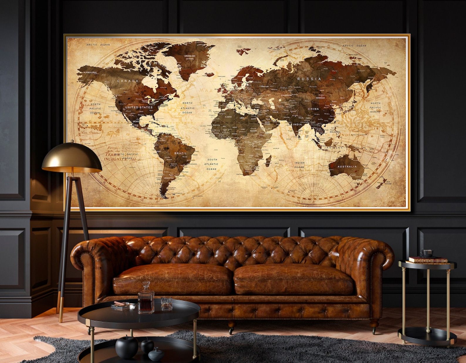 Large World Map Enjoy the Life World Map Wall Art, Home Decor, 5th ...