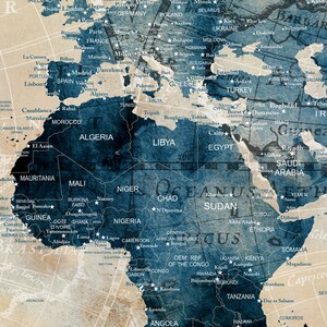 Large World Map Art Extra Large World Map Watercolor Art Print ...