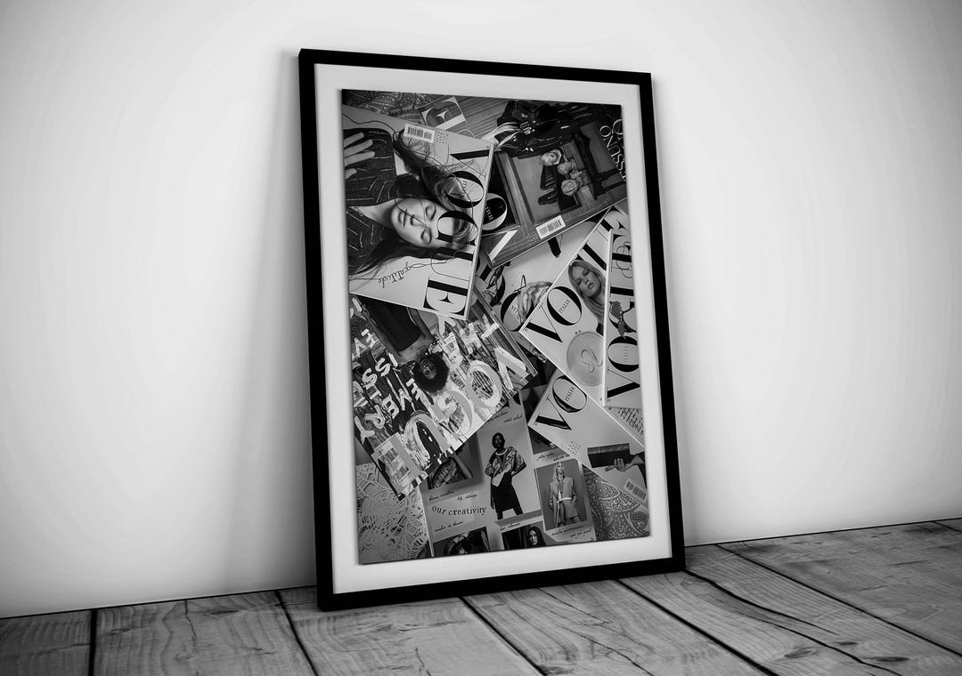 Vintage Magazine Poster, Printable Hypebeast Wall Art, Black and White ...