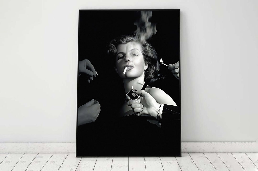 Woman Smoking Cigarette Poster, Black and White, Feminist Print ...