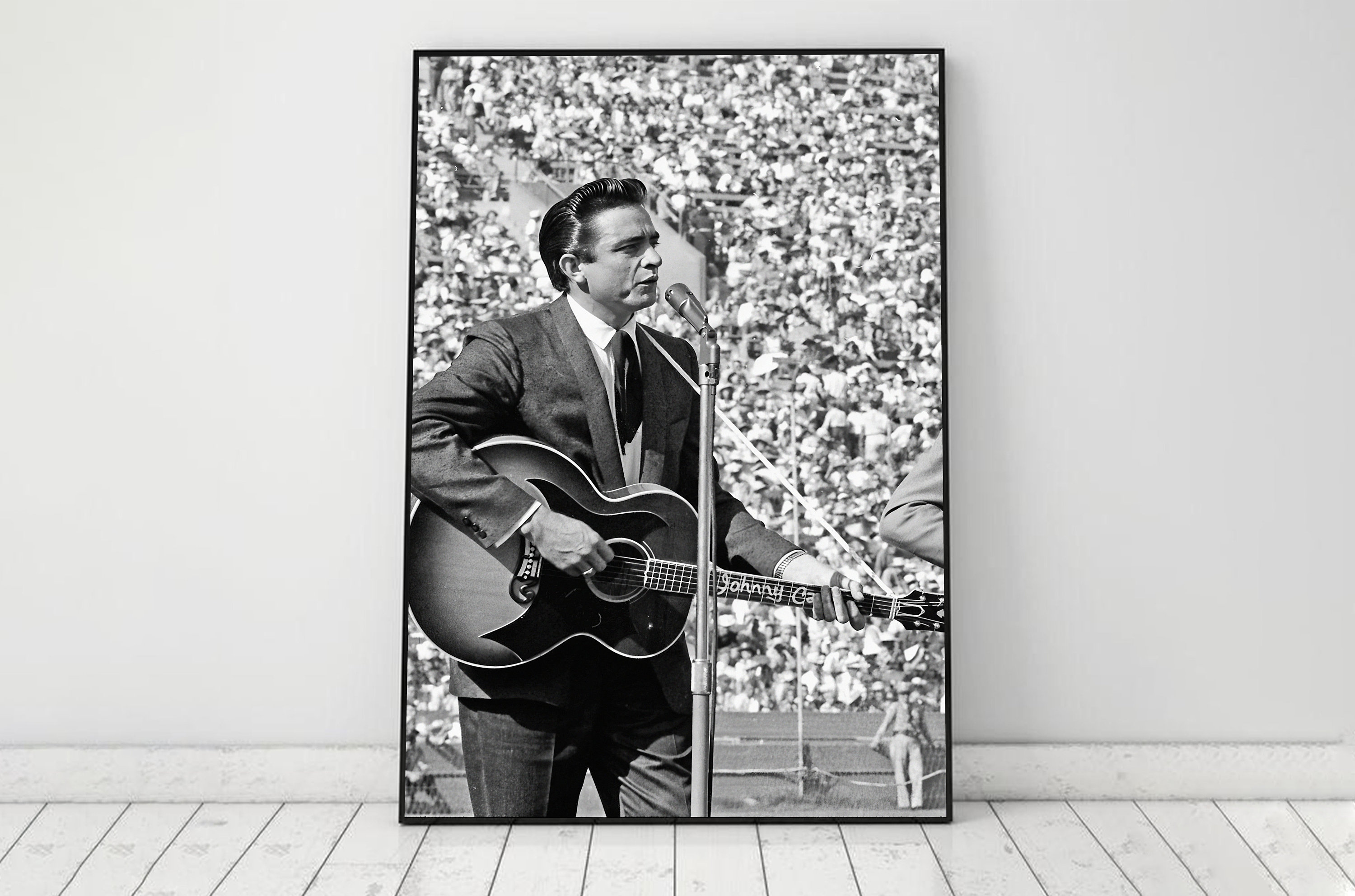 Johnny Cash Black And White Poster