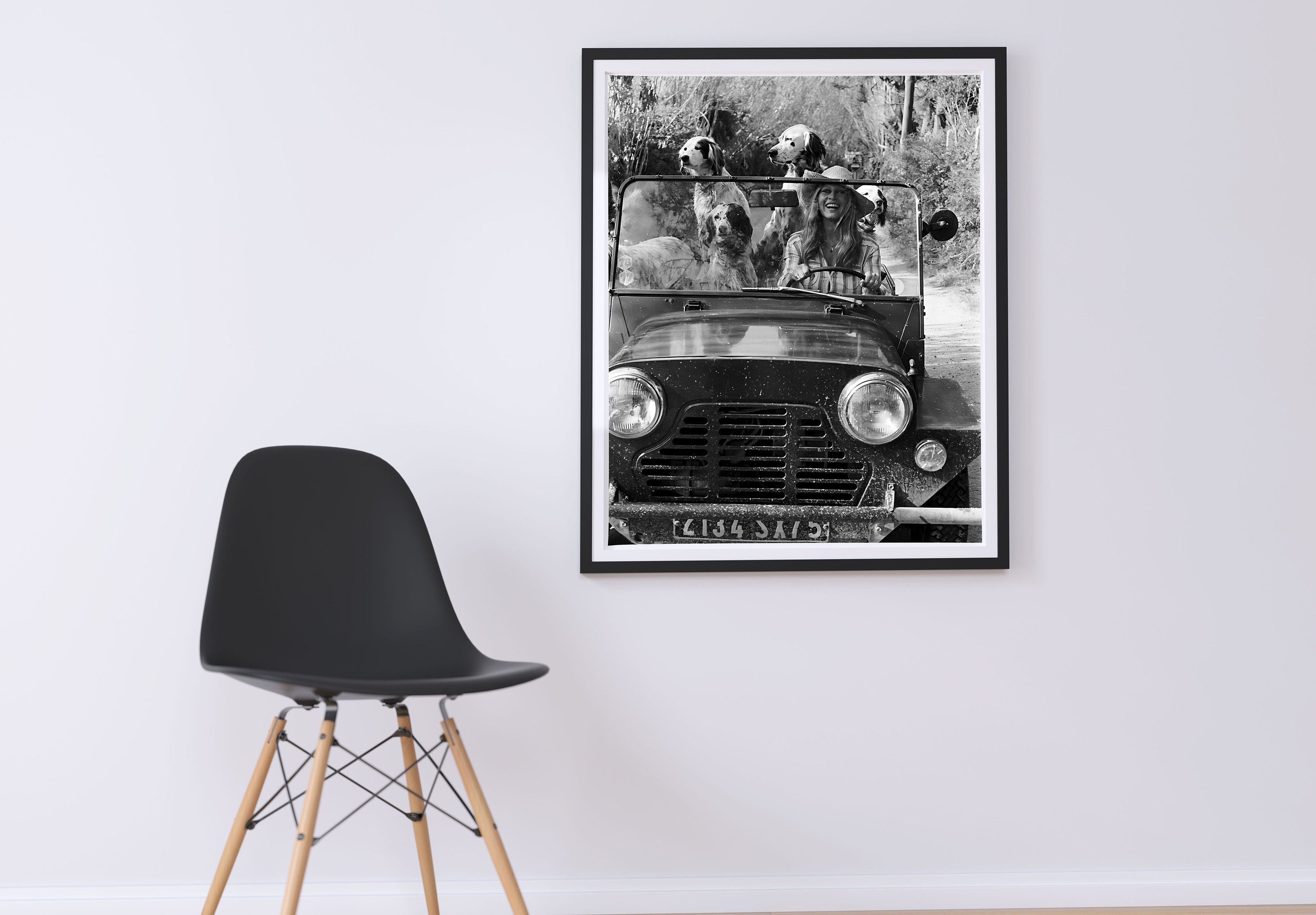 Brigitte Bardot with Dogs in Classic Car Poster sold by Paul Rover ...