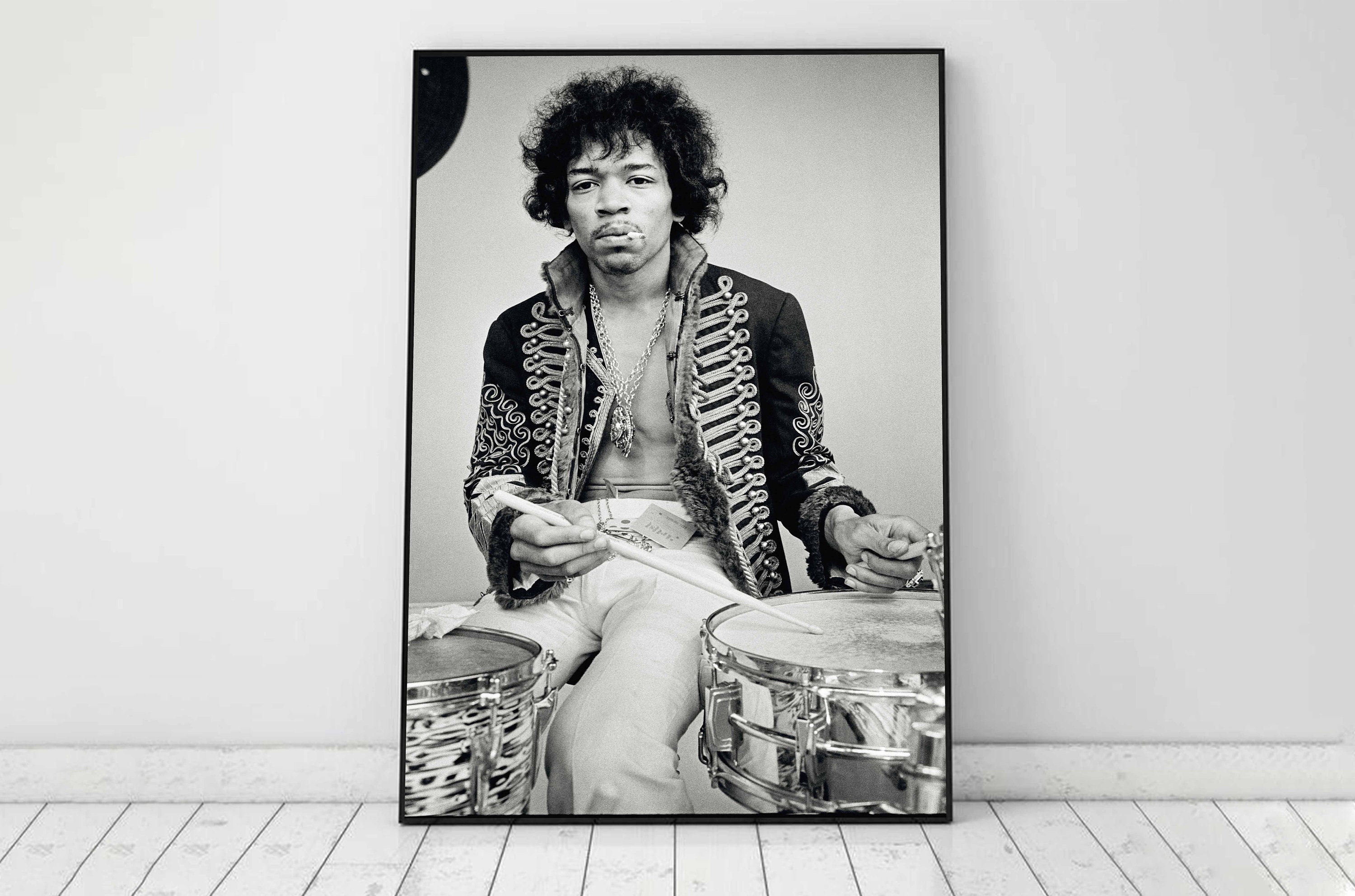 Jimi Hendrix Poster Black And White
