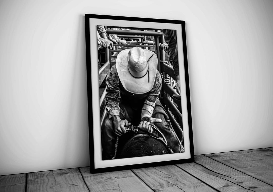 Vintage Cowboy Poster, Black and White Western Wall Art (digital ...