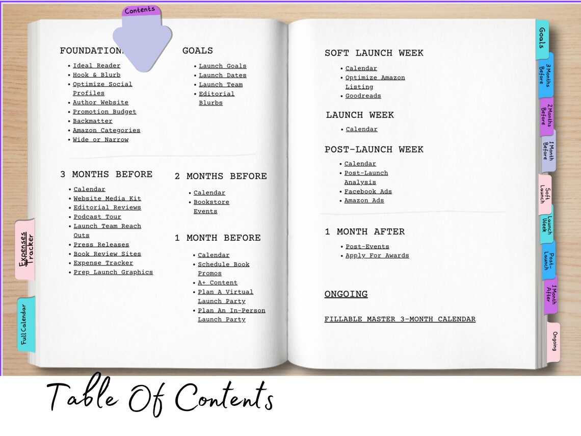 Book Launch Digital Planner for Authors [UNDATED] for Goodnotes ...