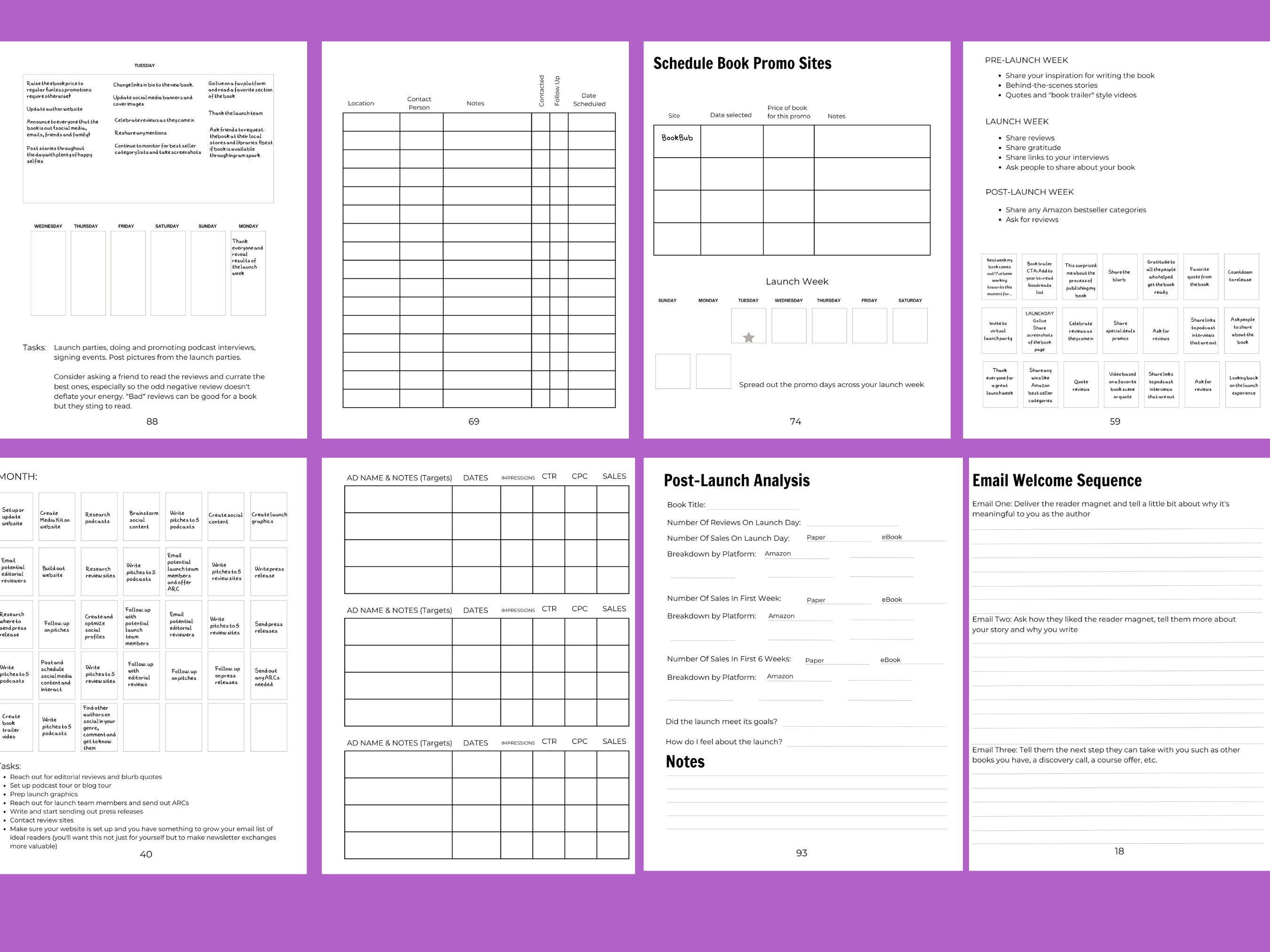 Book Launch Digital Planner for Authors UNDATED for Goodnotes ...