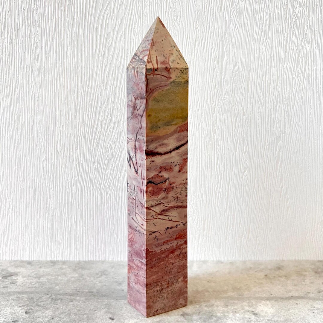 CHOHUA Jasper Tower 398g | Picture Jasper | Natural Genuine Crystal ...