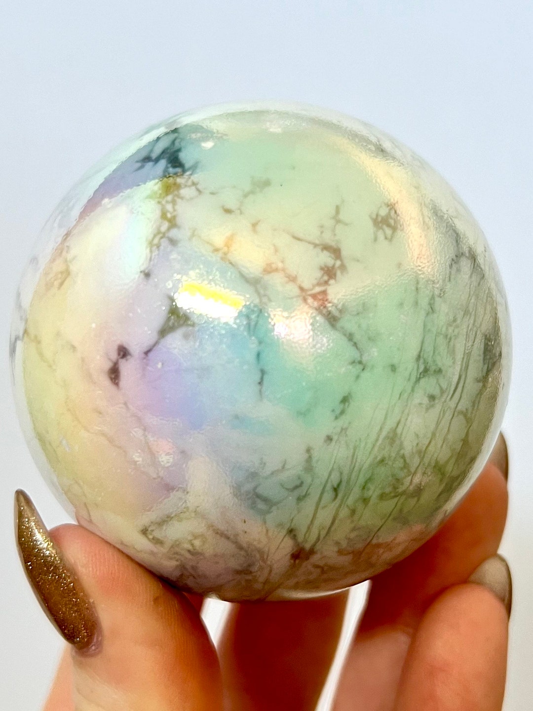 AURA Howlite Sphere 417g Angel Aura Genuine Crystal Hand-picked AU - Etsy