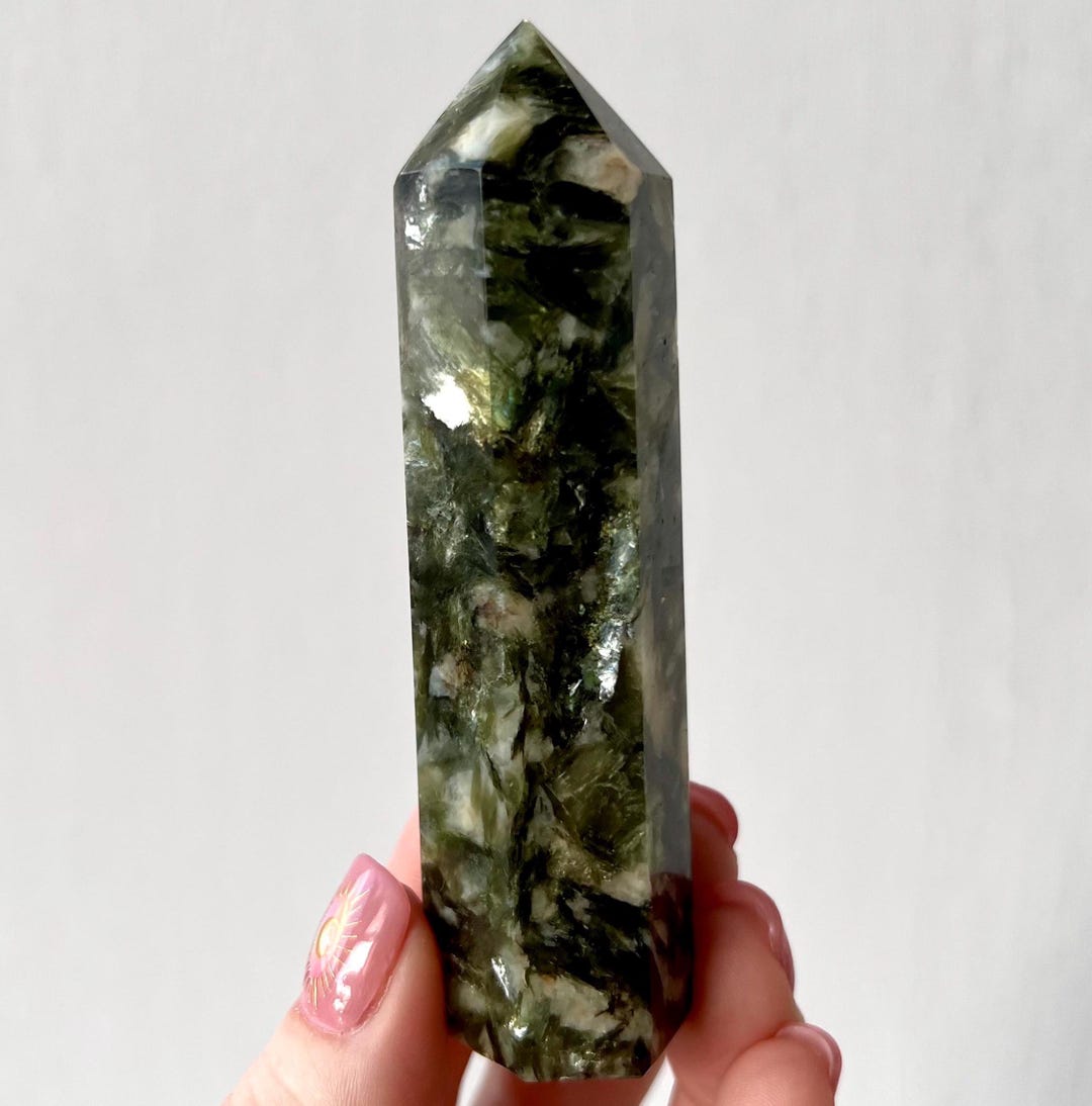 FLASHY Green Verdelite With Mica Tower 109g | Green Tourmaline ...