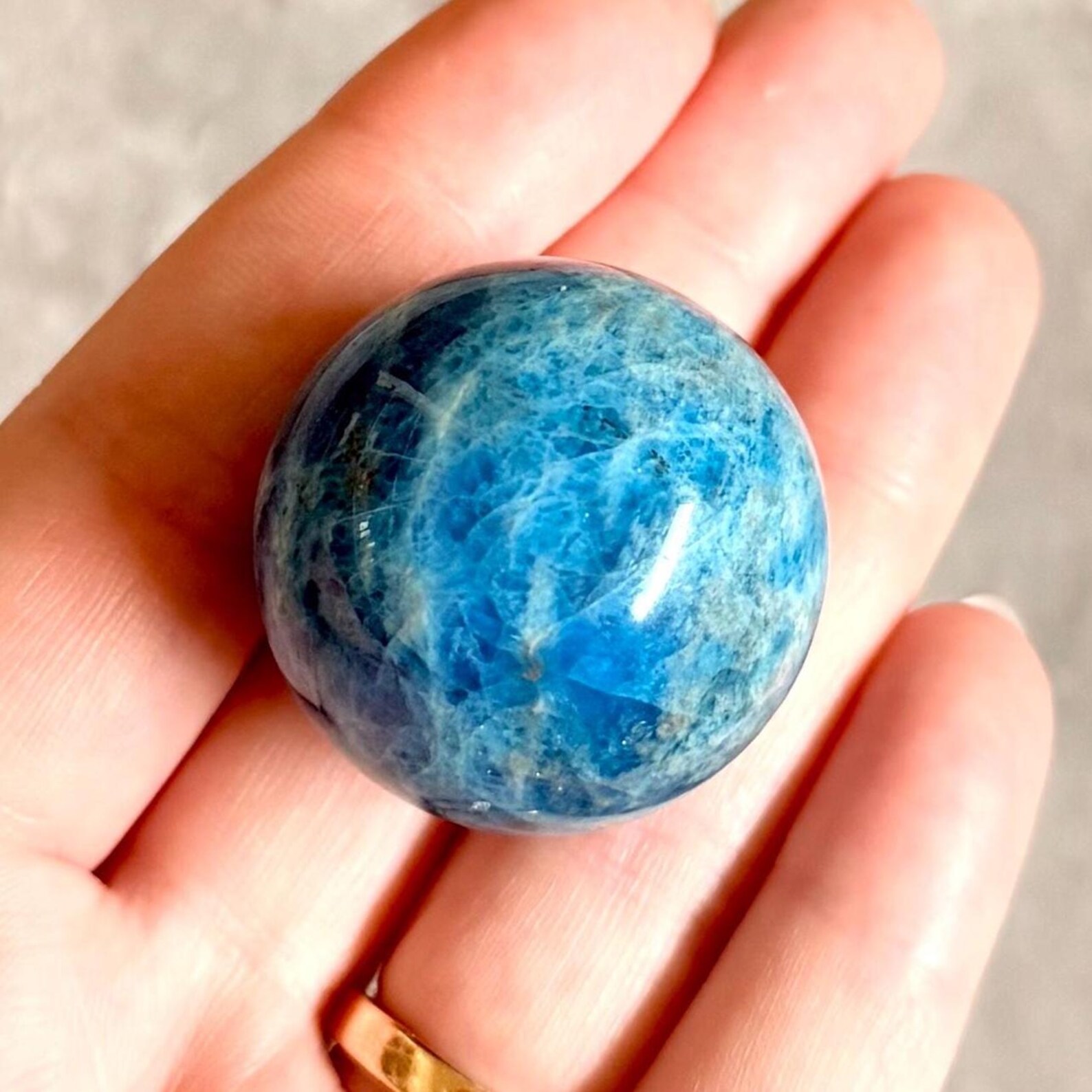 CHATOYANT APATITE Sphere 64g | Natural Genuine Crystal | Hand-picked ...