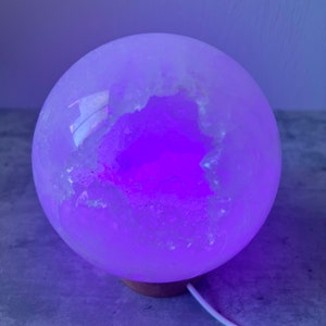 LED Wooden Base Stand Light With Remote for Crystal Spheres | RGB ...