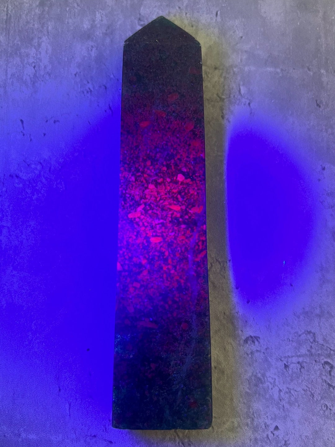 LARGE UV Reactive Super Sparkly Ruby in Kyanite Tower 419g Deep Ruby ...