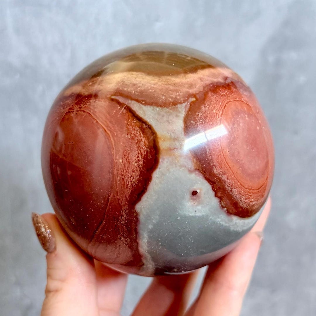 XL POLYCHROME Jasper Sphere 832g | Genuine Natural Crystal | Hand ...
