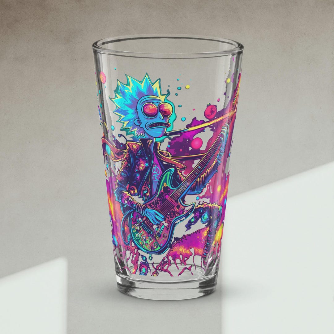 Rockstar Rick | Rick and Morty Cup | Glass Cup - Etsy